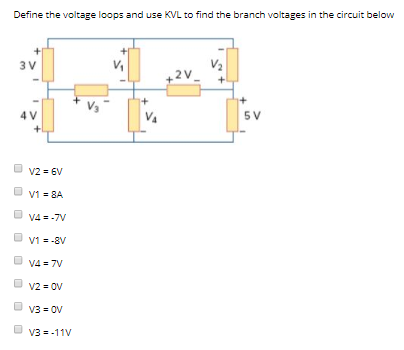 Solved Define the voltage loops and use KVL to find the | Chegg.com