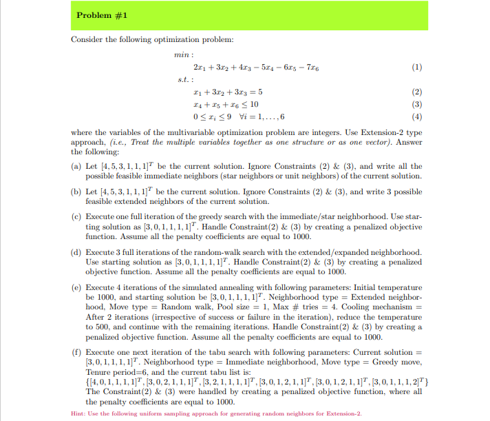 Solved Consider the following optimization problem: min: | Chegg.com