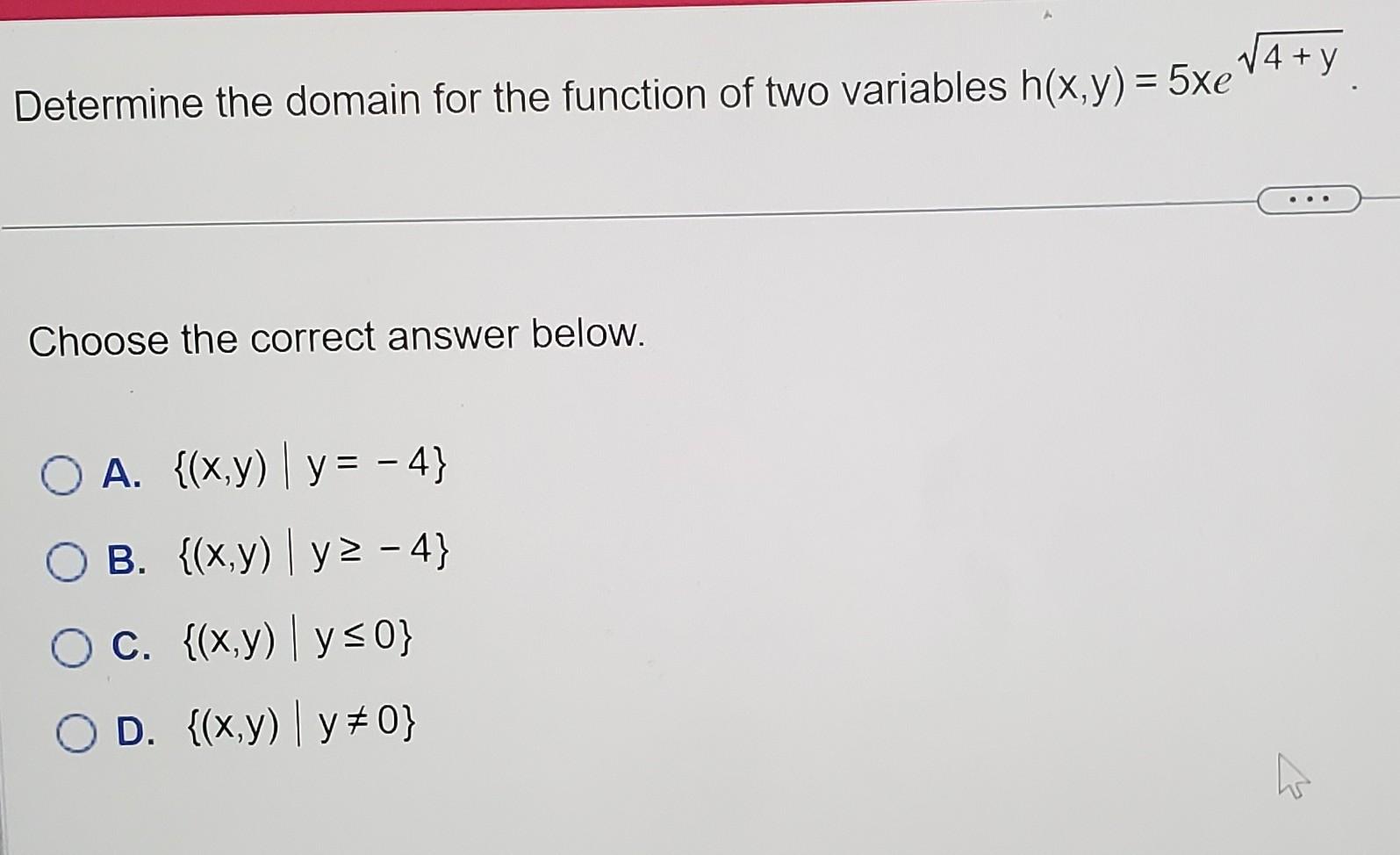 Solved Determine the domain for the function of two | Chegg.com