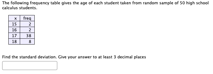 Solved The following frequency table gives the age of each | Chegg.com