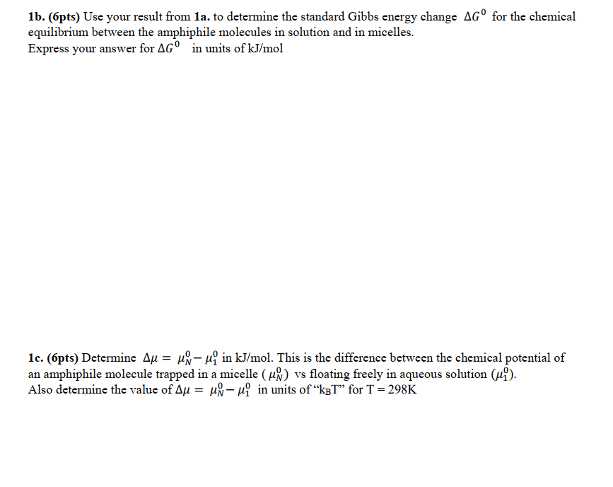 Solved 1b. (6pts) Use your result from 1a. to determine the | Chegg.com