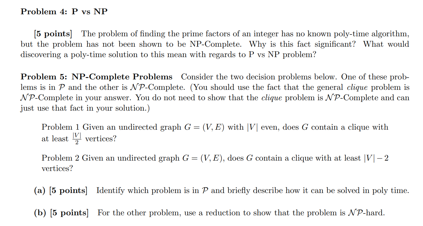 Solved [5 points] The problem of finding the prime factors | Chegg.com