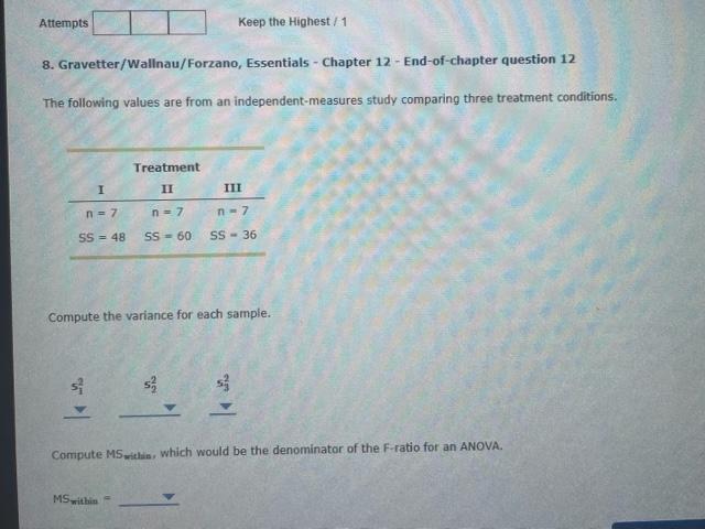 Solved Attempts Keep the Highest / 1 8. | Chegg.com