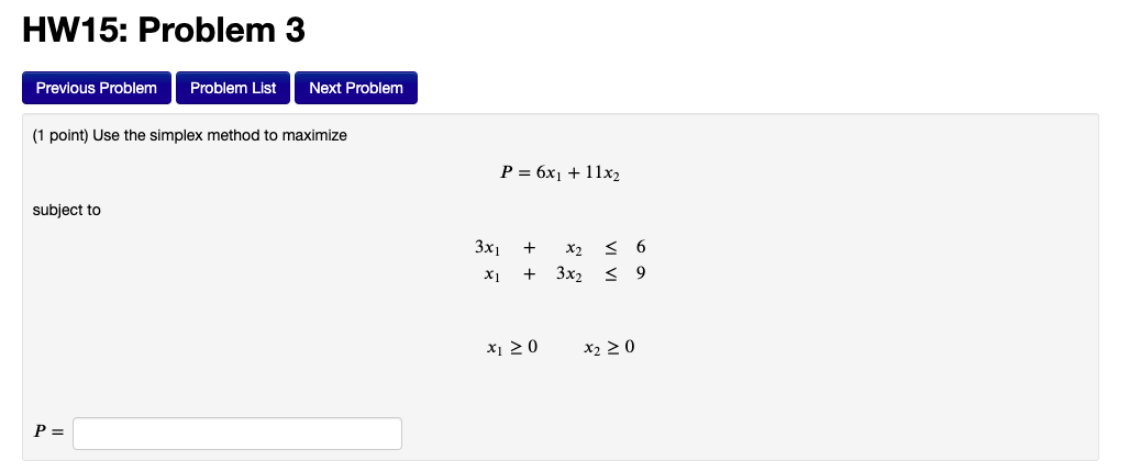 Solved Hw15 Problem 3 Previous Problem Problem List Next 