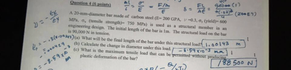 Solved Question 4 (6 points) A 20-rnm-diameter bar made of | Chegg.com