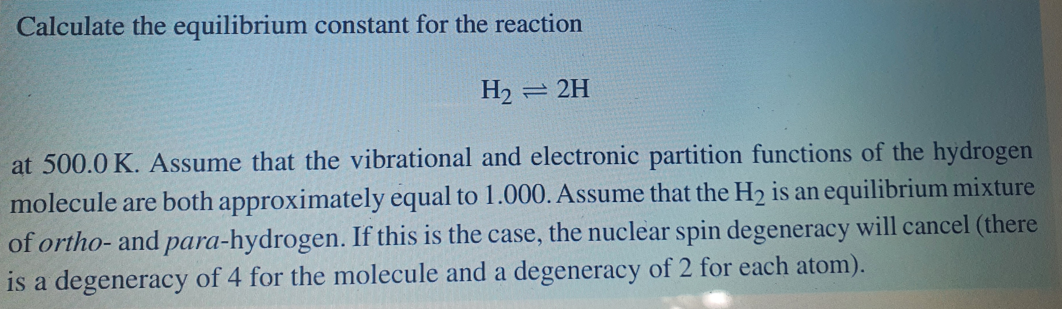 Solved Calculate the equilibrium constant for the | Chegg.com