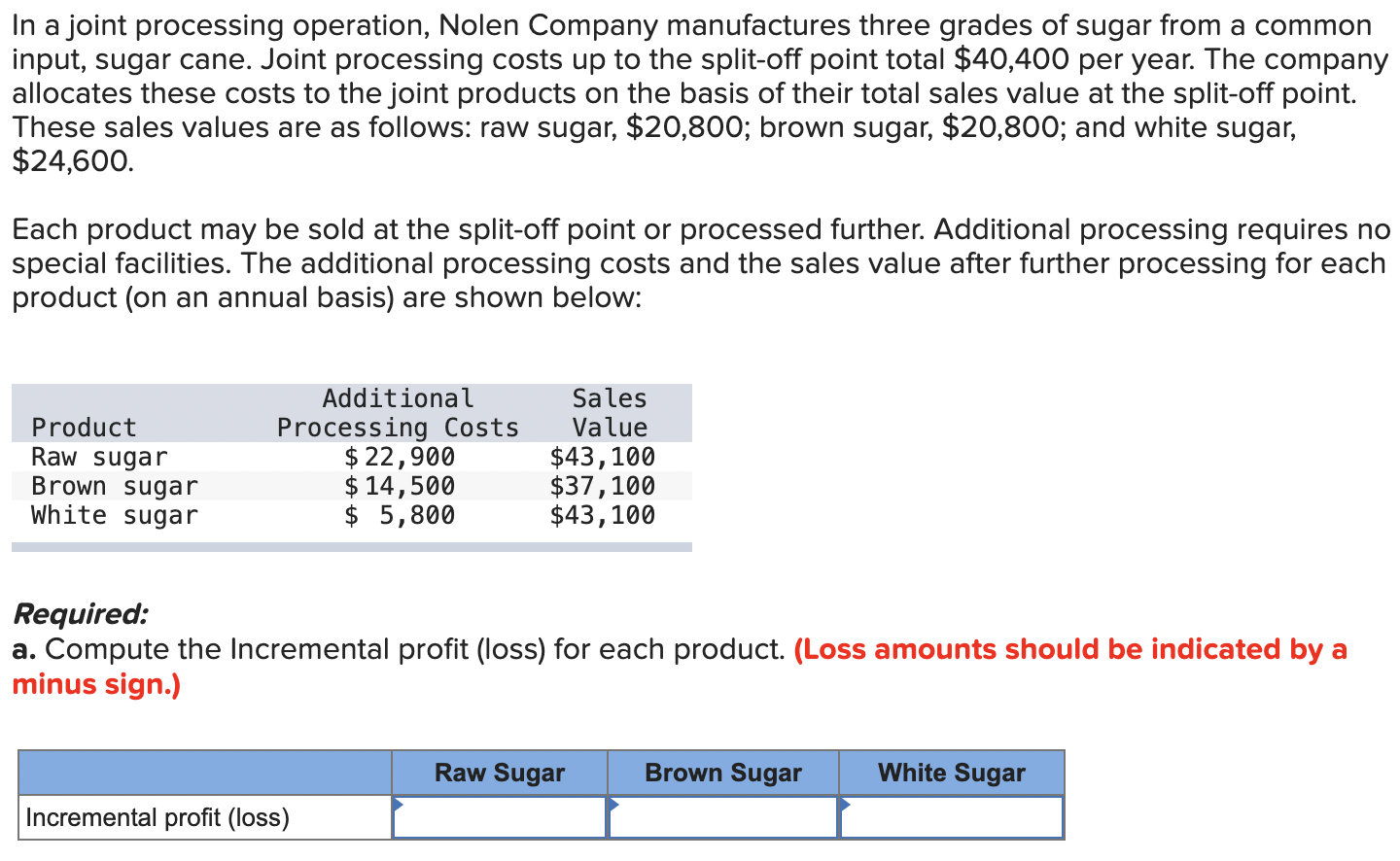 Solved In a joint processing operation, Nolen Company | Chegg.com