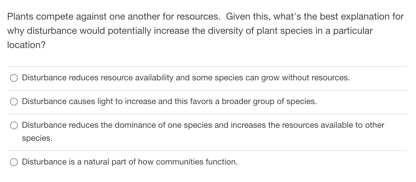 Solved Plants compete against one another for resources. | Chegg.com
