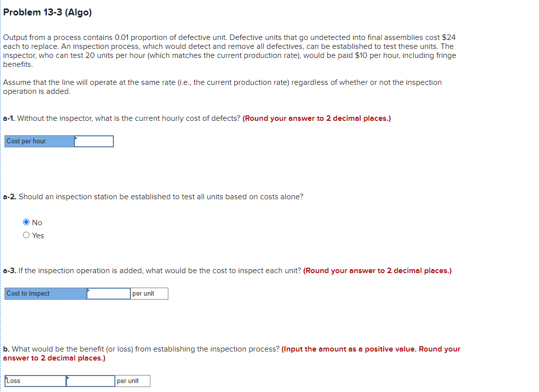 Solved Problem 13-3 (Algo) Output from a process contains | Chegg.com
