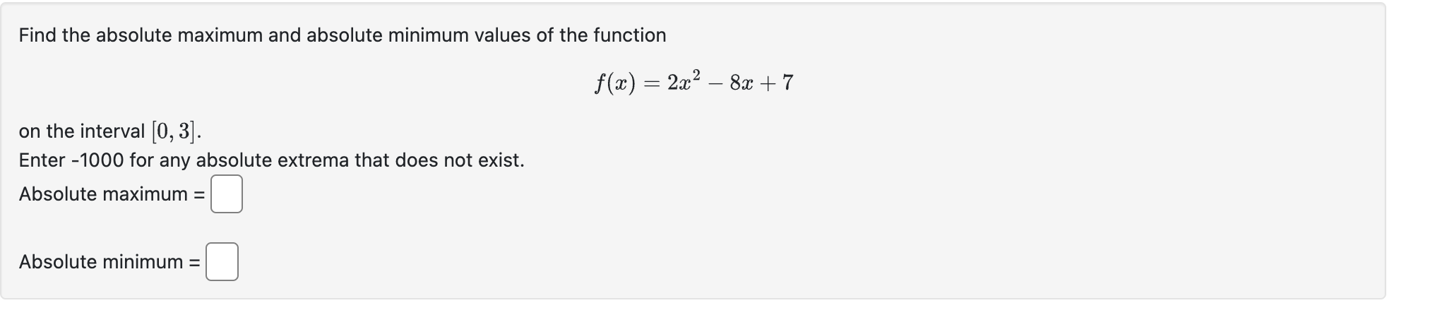 Solved Find the absolute maximum and absolute minimum values | Chegg.com