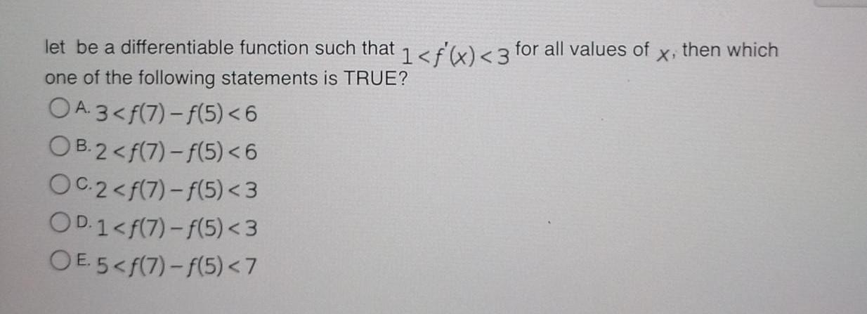 Solved let be a differentiable function such that 1 | Chegg.com