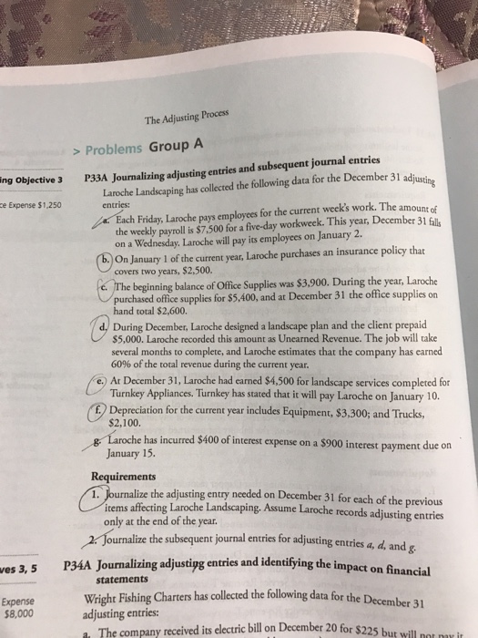 Solved Journalizing adjusting entries and subsequent journal | Chegg.com