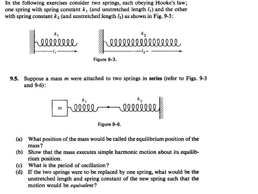 Solved In the following exercises consider two springs, each | Chegg.com