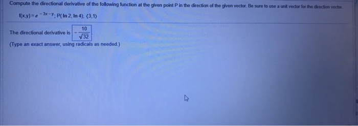 Solved Compute the directional derivative of the following | Chegg.com
