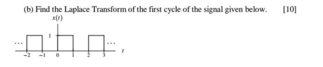 Solved (b) Find the Laplace Transform of the first cycle of | Chegg.com