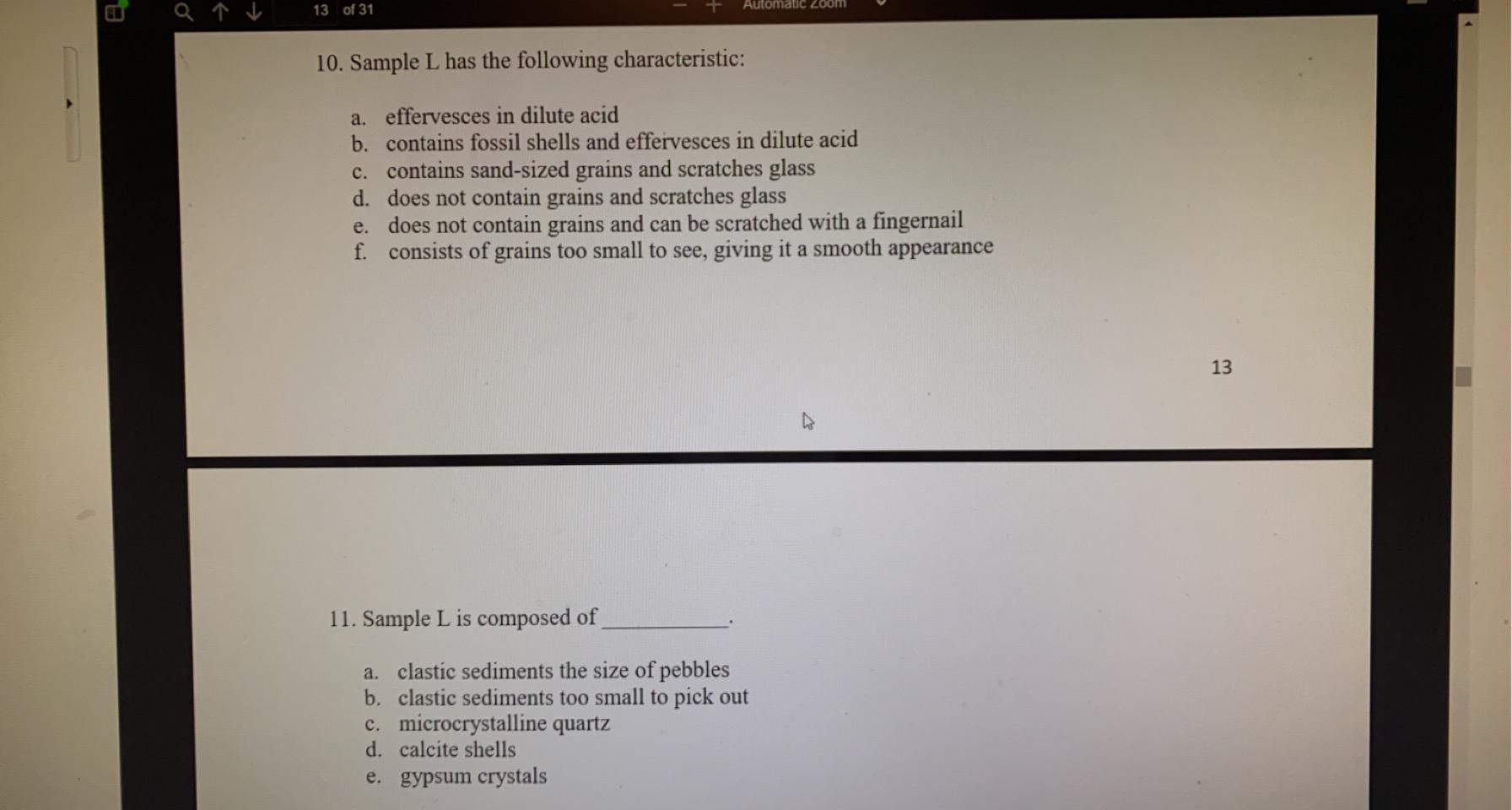 Solved 3. Sample H has the following characteristic: a. | Chegg.com