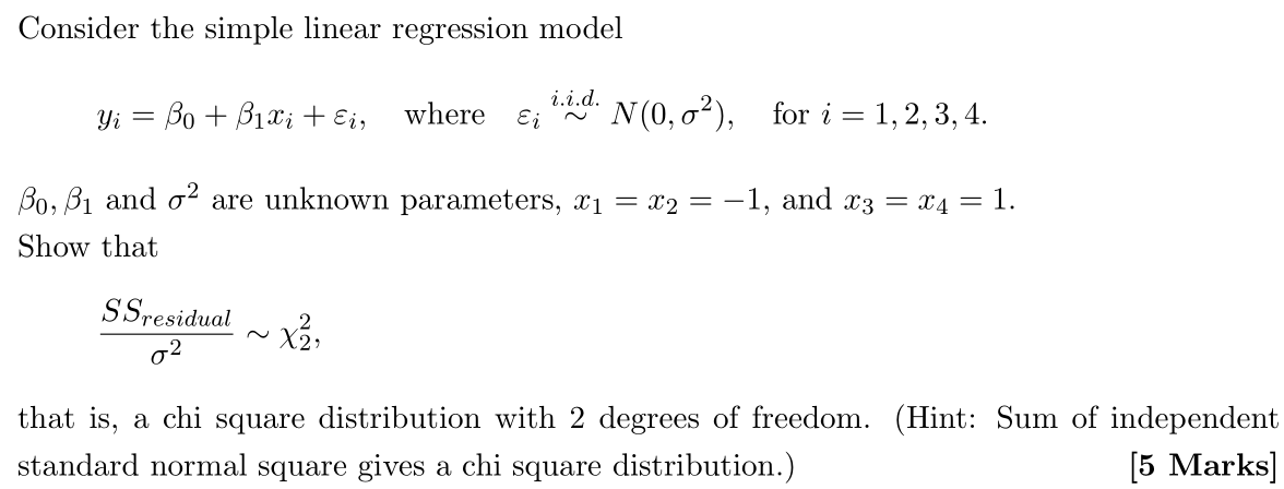 Solved Consider the simple linear regression model Yi = Bo + | Chegg.com