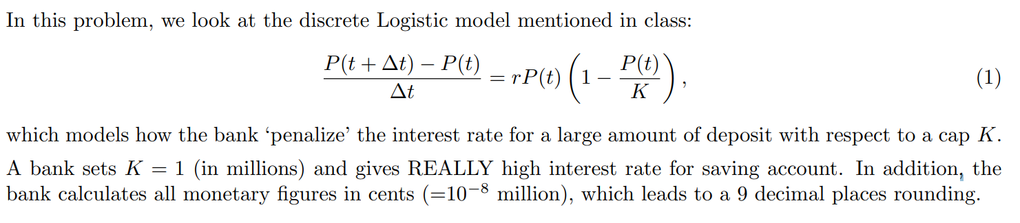 In this problem, we look at the discrete Logistic | Chegg.com