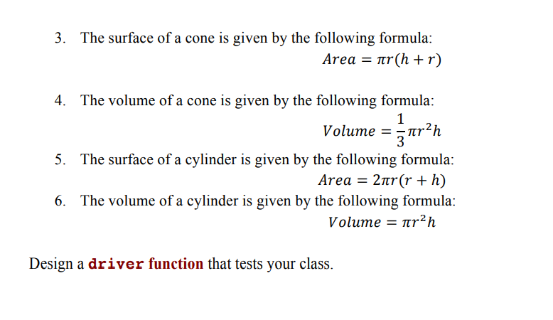 Solved Exercise 4: Write a program that implements a class | Chegg.com