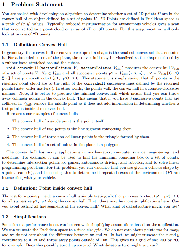 Solved 1 Problem Statement You are tasked with developing an | Chegg.com