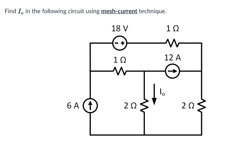 Solved Find I, in the following circuit using mesh-current | Chegg.com