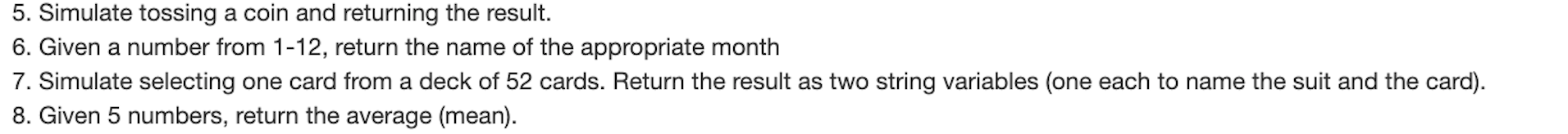 Solved 5. Simulate tossing a coin and returning the result. | Chegg.com