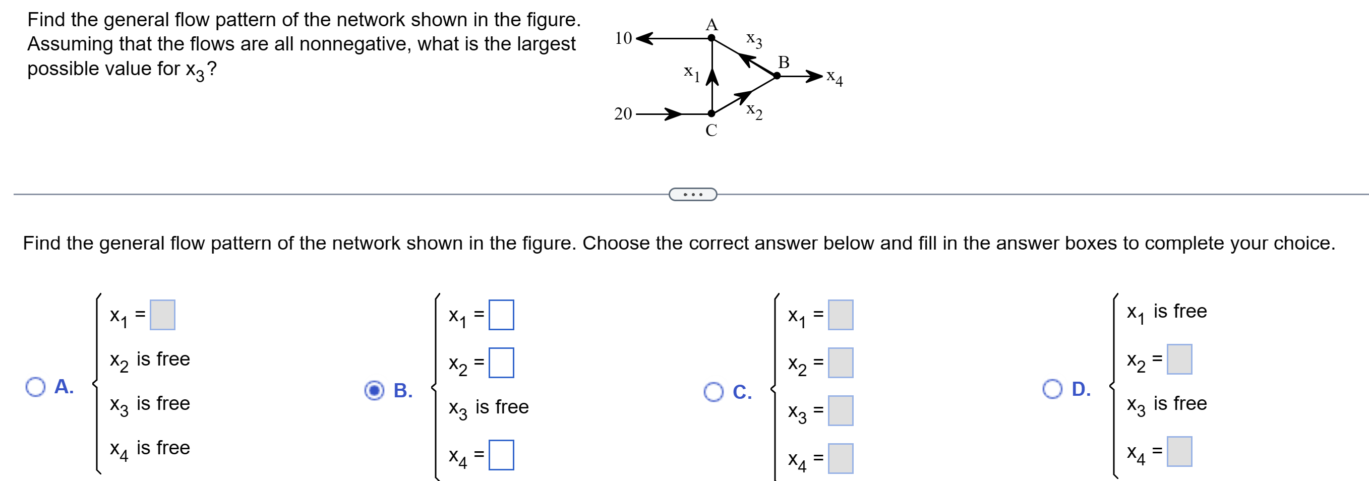 Solved Find the general flow pattern of the network shown in | Chegg.com
