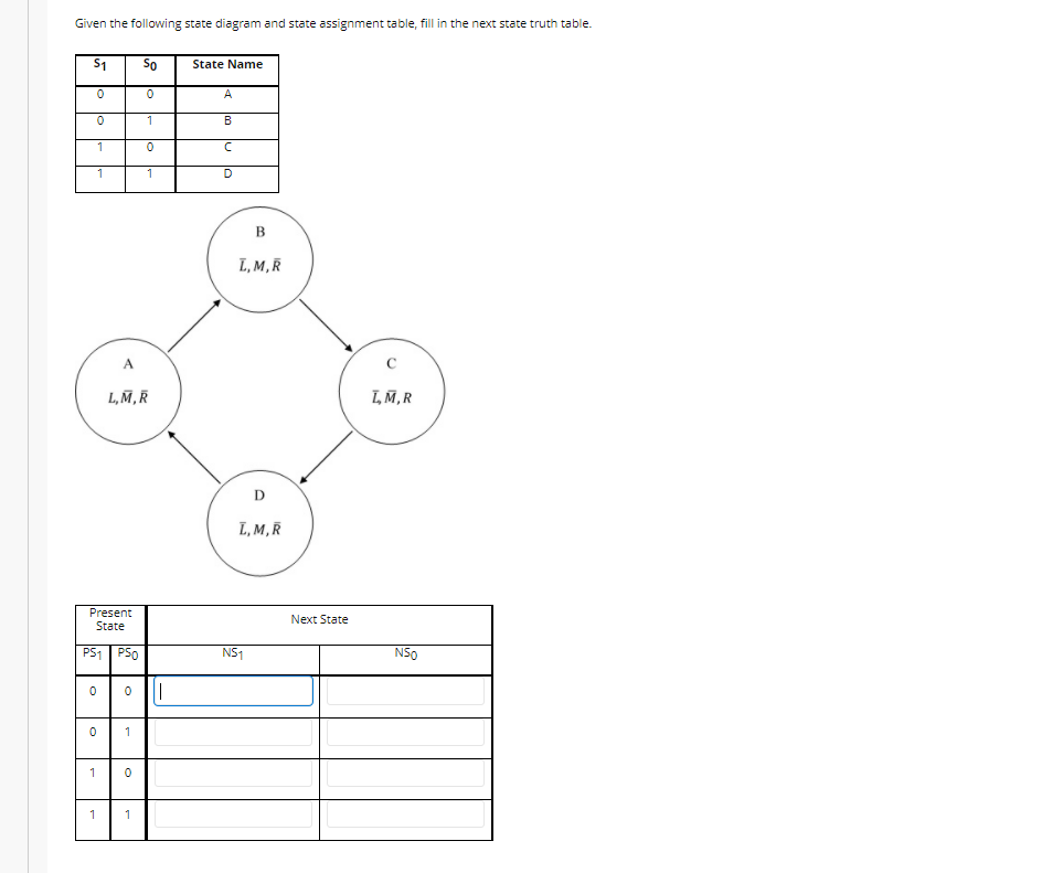 Solved Given the following state diagram and state | Chegg.com
