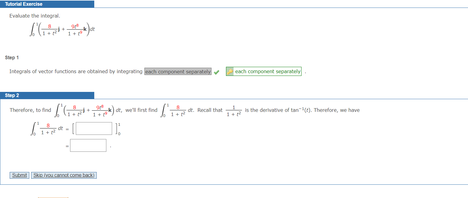 Solved Tutorial Exercise Evaluate the integral. | Chegg.com