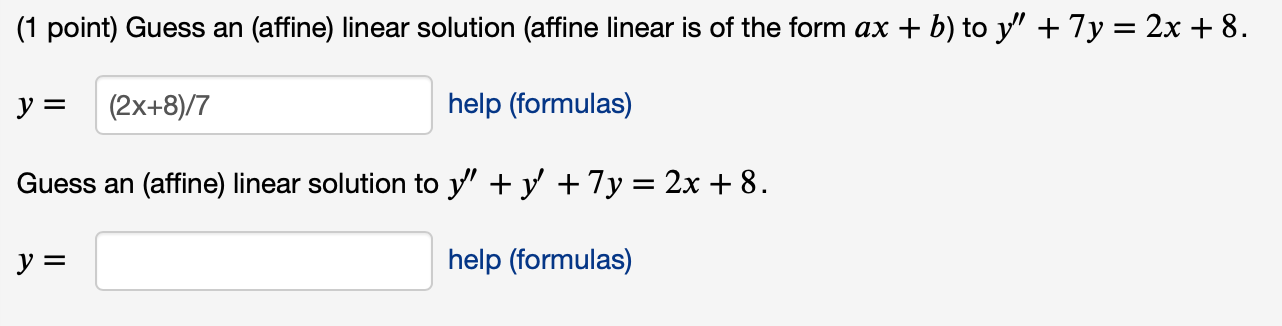 Solved 1 Point Guess An Affine Linear Solution Affine 3499