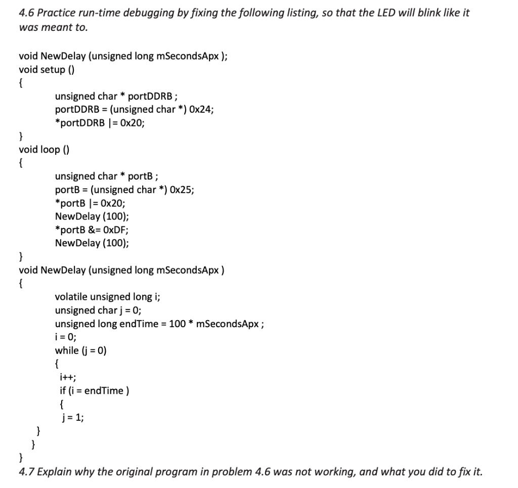 Solved 4.6 Practice run-time debugging by fixing the | Chegg.com