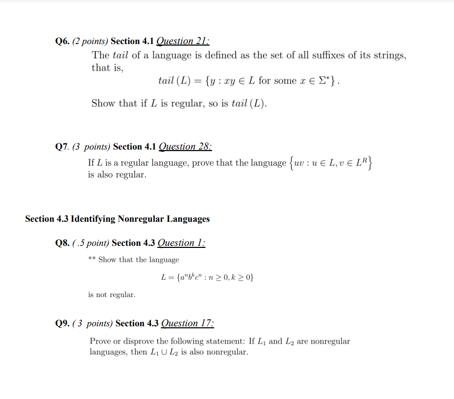 Solved Q6. (2 points) Section 4.1 Question 21: The tail of a | Chegg.com