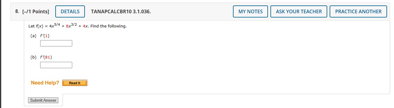 Solved f(x)=4x5/4+8x3/2+4x | Chegg.com