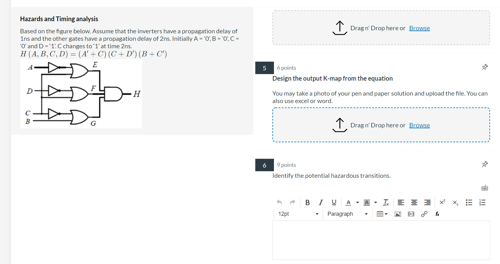 Solved Hazards and Timing analysis Based on the figure | Chegg.com