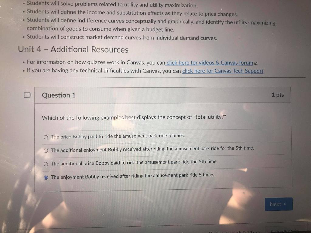 Solved • Students will solve problems related to utility and | Chegg.com