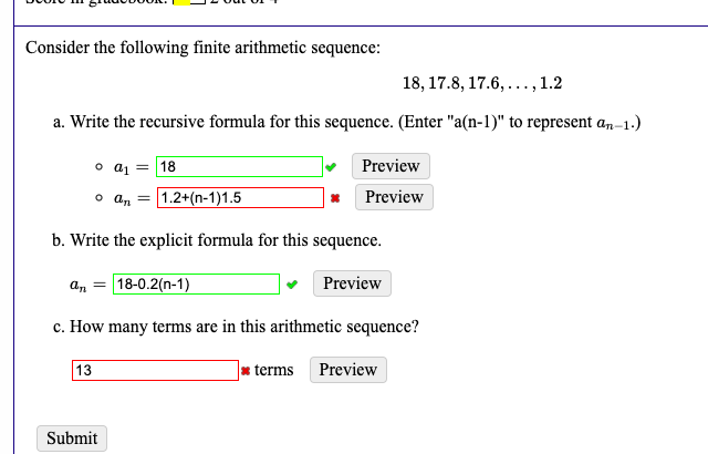 Solved Consider the following finite arithmetic sequence: | Chegg.com