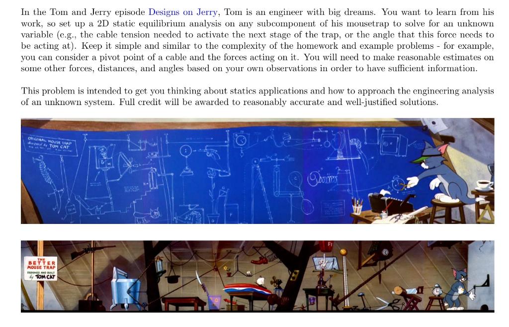 In the Tom and Jerry episode Designs on Jerry, Tom is | Chegg.com