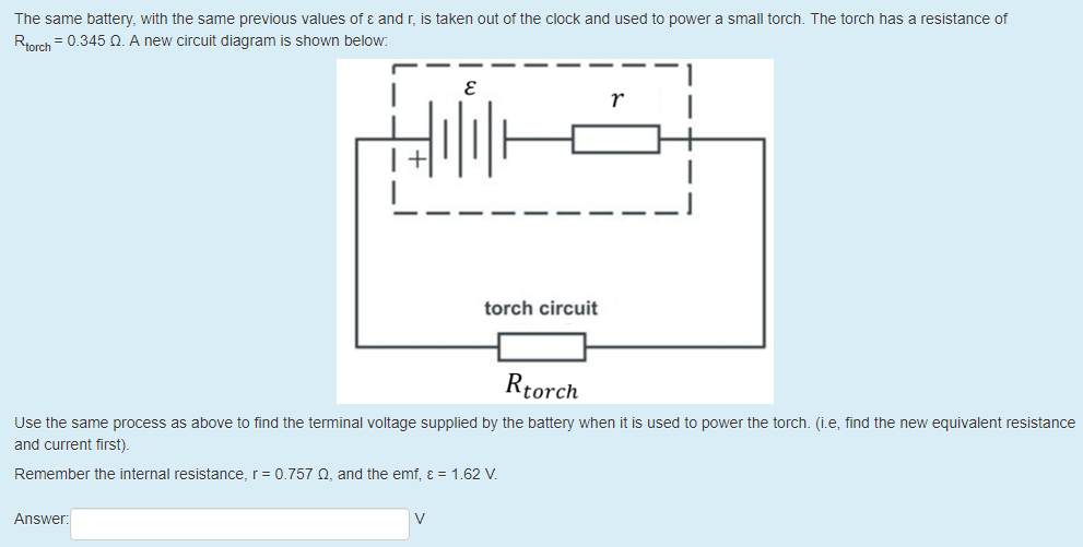 Solved A clock is run from a battery, as shown in the | Chegg.com
