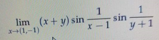 Solved lim (x + y) sin — X-+(1.-1) x - sin 1 Y +1 | Chegg.com