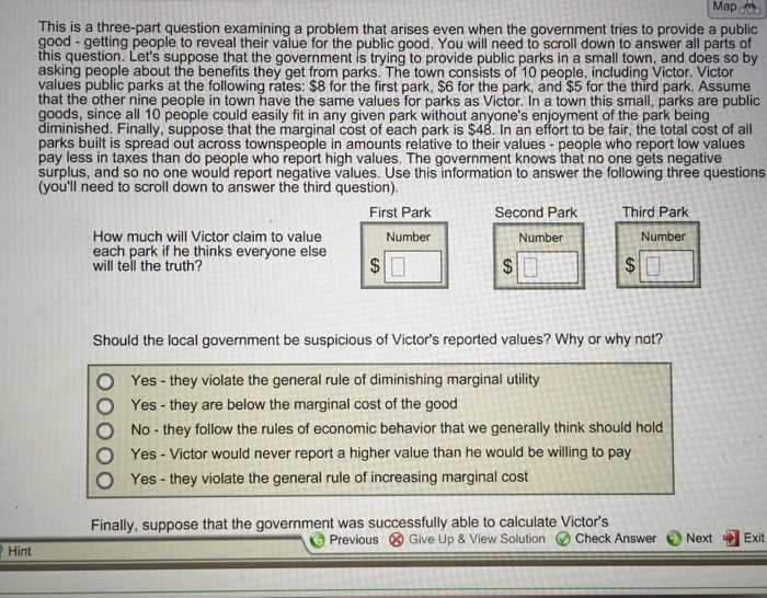 Solved Map This is a three-part question examining a problem | Chegg.com