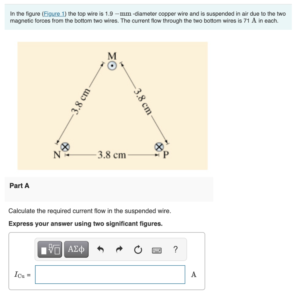 Solved In the figure (Figure 1) the top wire is | Chegg.com