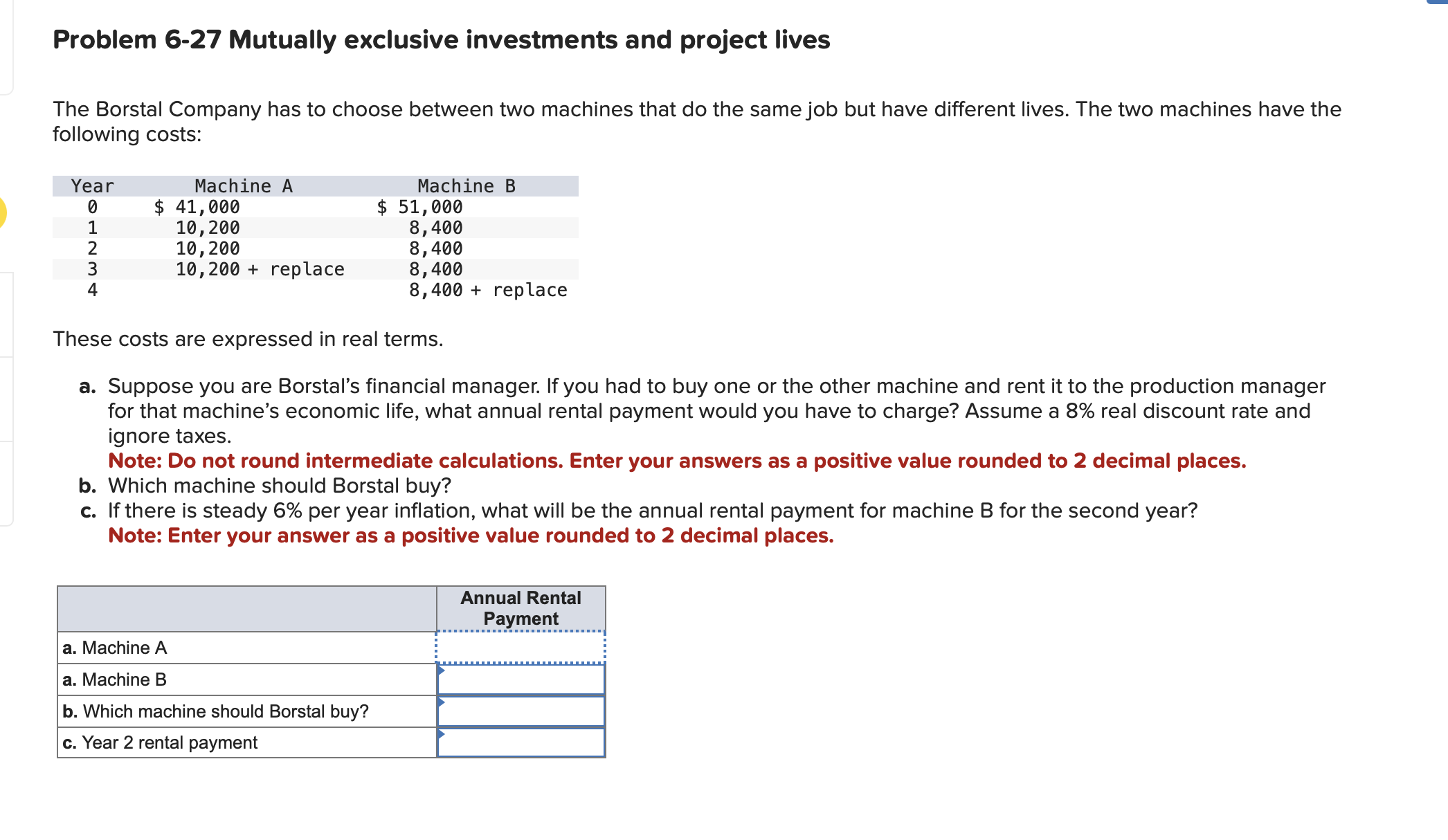 Solved Problem 6-27 ﻿Mutually exclusive investments and | Chegg.com