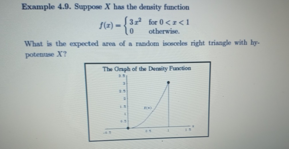 Solved Example 4.9. Suppose X has the density function f(z)3 | Chegg.com