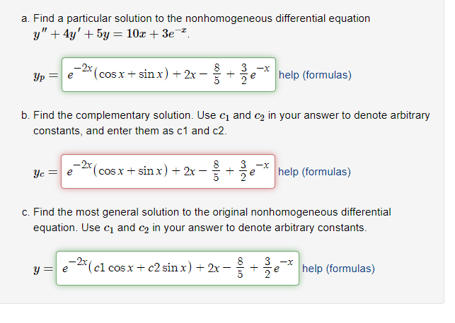 Solved a. Find a particular solution to the nonhomogeneous | Chegg.com