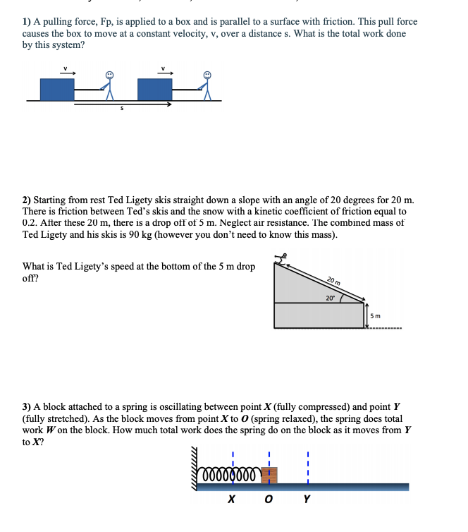 Solved 1) A pulling force, Fp, is applied to a box and is | Chegg.com