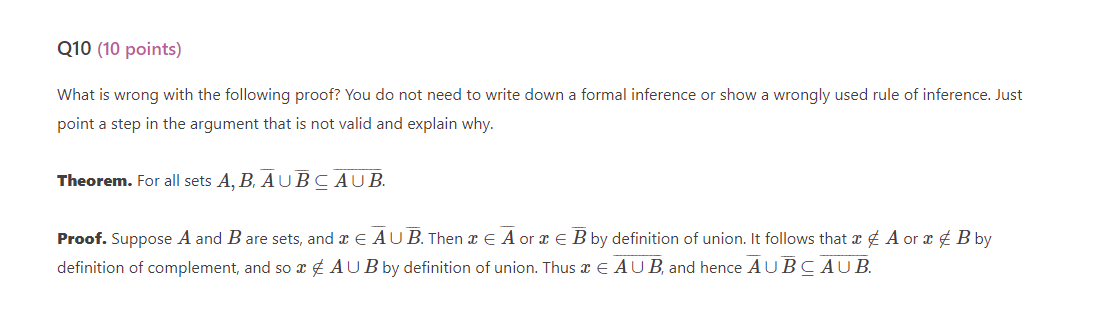Solved Q10 (10 points) What is wrong with the following | Chegg.com