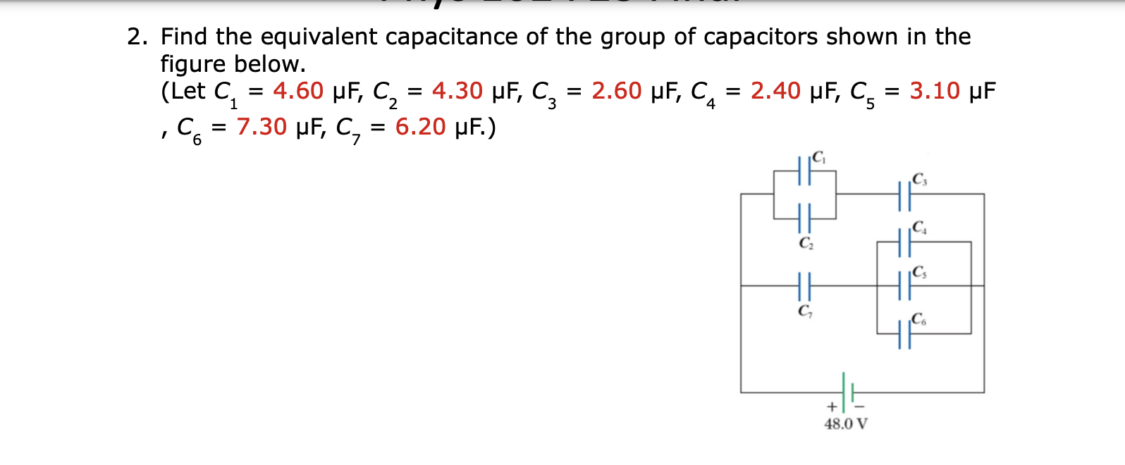 Solved 2. Find the equivalent capacitance of the group of | Chegg.com