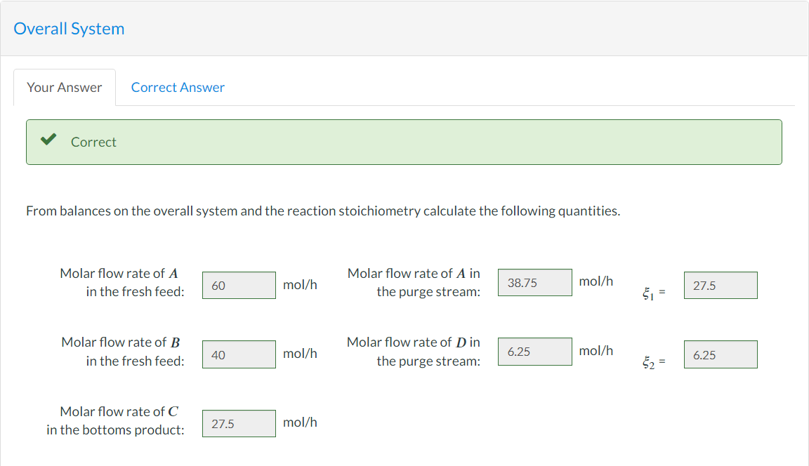 Solved Fresh feed consisting of equimolar amounts of species | Chegg.com