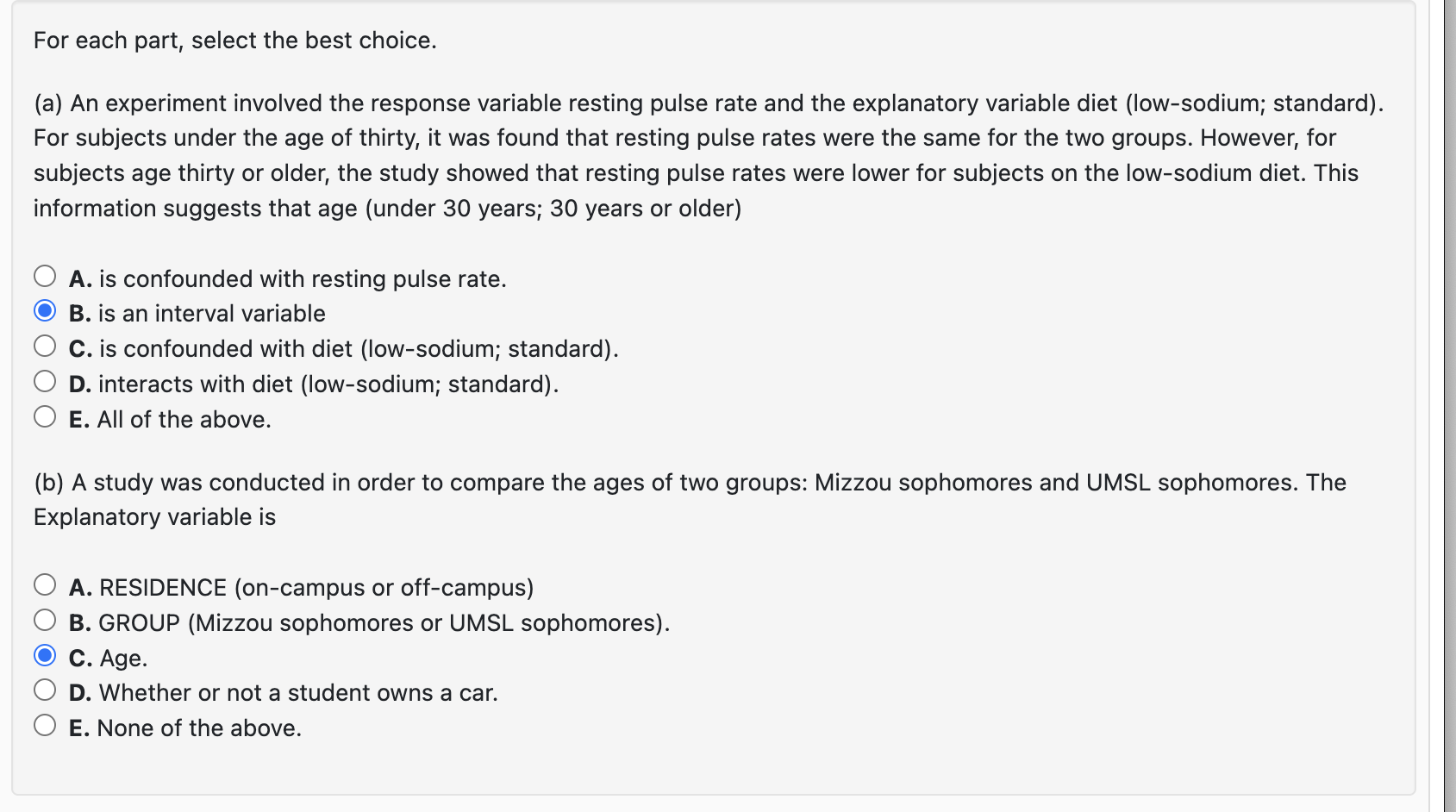 Solved For each part, select the best choice. (a) An | Chegg.com