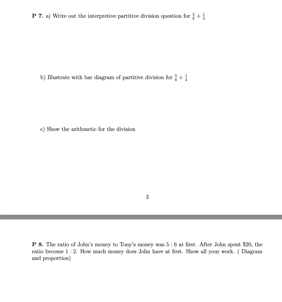 Solved P 7. a) Write out the interpretive partitive division | Chegg.com